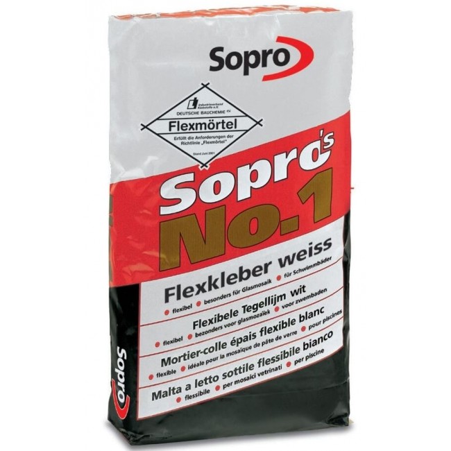 Высокоэластичный белый клеевой раствор Sopro №1/996 25кг купить за 850 ...